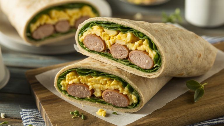 Egg and Turkey Sausage Breakfast Wrap Recipe